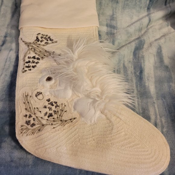 Pottery Barn | Holiday | Pottery Barn Woodland White Squirrel Stocking ...